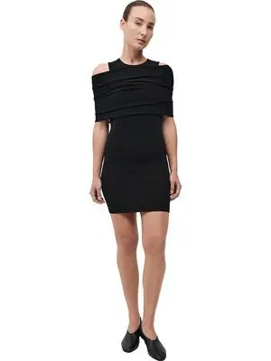 ST AGNI St. Agni Detachable Layer Knit Mini Dress - Black