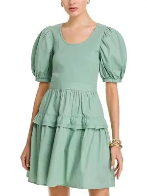 SINGLE THREAD Puffed Sleeve Dress - Green Bay