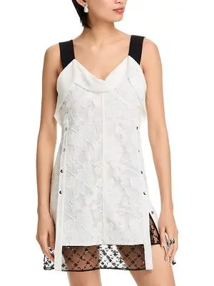 3.1 Phillip Lim Corded Lace Organza Mini Dress - White/black