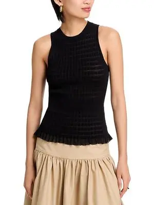 3.1 Phillip Lim Ruffled Hem Tank Top - Black