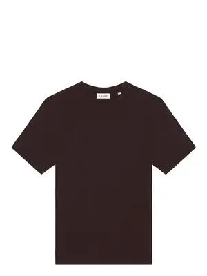 FRAME Light Cotton Tee In Brown - Burgundy