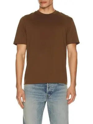 FRAME Light Cotton Tee In Brown - Caramel