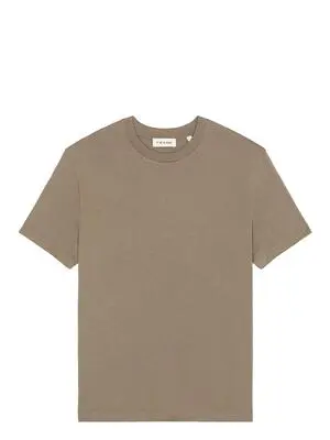 FRAME Light Cotton Tee In Brown - Smoky Mocha