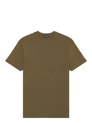 TOM FORD Crew Neck Tee In Olive - Dark Military