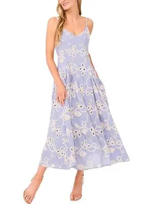 CECE DUPRAZ Maxi A-line Dress - Blue Pearl