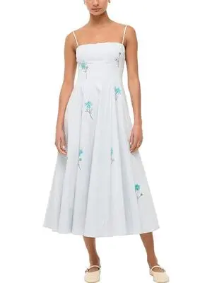 Staud Wylie Poplin Midi Dress - Dandelion Sky