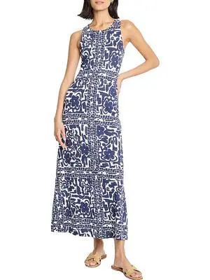 NIC+ZOE Tank Maxi Dress - Indigo Multi