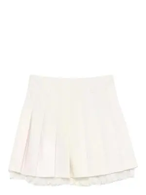 SELF-PORTRAIT Lace-detailing Mini Skirt - Neutrals