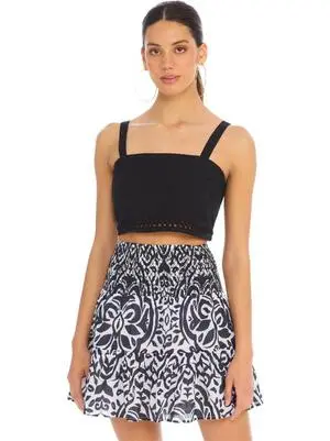 Allison Tracy Printed Skirt - Black