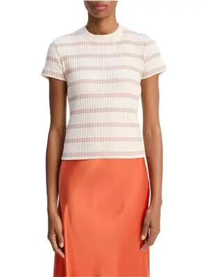 Vince Ribbed Cotton-blend Top - Stripe