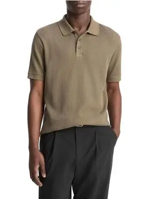 Vince Variegated Pima Cotton Polo Shirt - Stripe