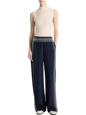 Vince Handkerchief-stripe Pull-on Pant - Blue