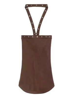 Attico Eyelet-detail Cotton Tank Top - Brown