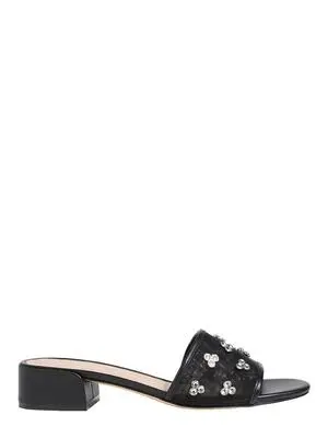 STUART WEITZMAN Tammy Crystal-embellished Mules - Black