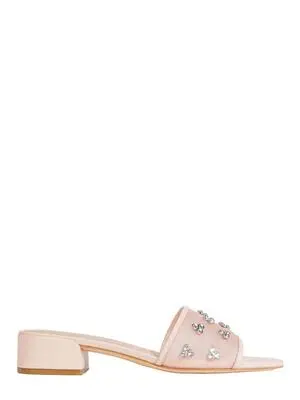 STUART WEITZMAN Tammy Crystal-embellished Mules - Pastel Pink