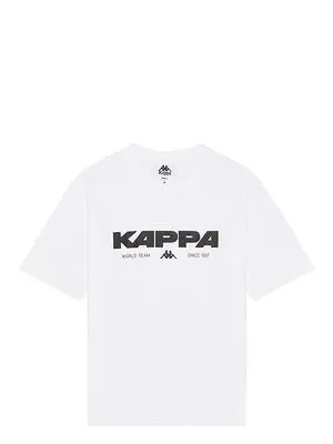 Kappa Authentic Nhisso T-shirt In White - White & Black