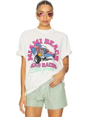STAY COOL Miami Beach Racing Tee - Cream