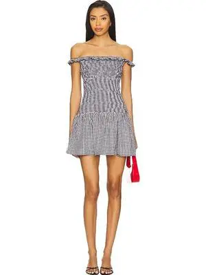 MORE TO COME Tessa Mini Dress - Black Gingham