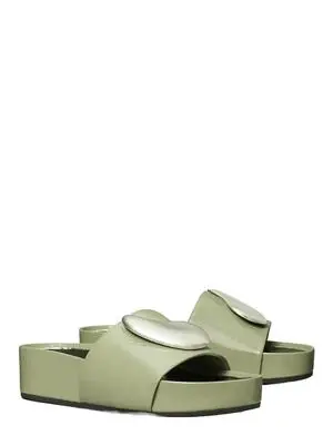 Tory Burch Patos Platform Slide - Light Jade/silver