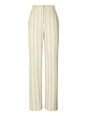 TORY BURCH Striped Cotton Wide-Leg Pant
