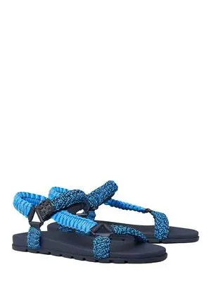 Tory Burch Mellow Trail Rope Sandal Blue Multi/new Navy