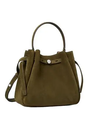 Tory Burch Romy Suede Bucket Bag - Dark Olive