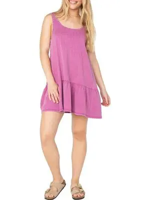 Roxy Still Salty Cotton Minidress - Striking Purple Solid