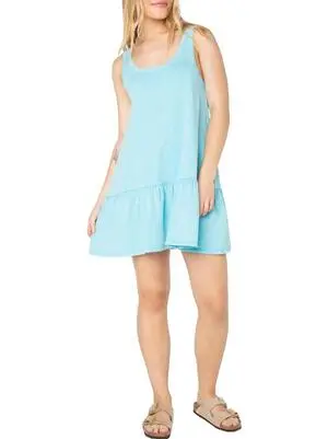Roxy Still Salty Cotton Minidress - Tibetan Stone Solid