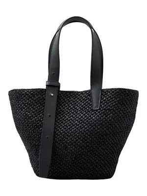 Lié Studio Small Bianca Raffia Tote - Black