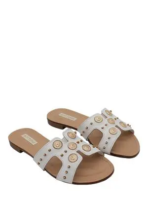 BOTTERO Ornate Slide Sandal - Blanco