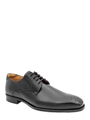 Mezlan Taso Ii Brogued Leather Derby - Black