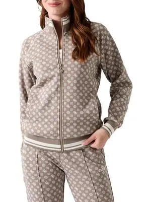 Guess Aggie Full-zip Sweatshirt - Brown