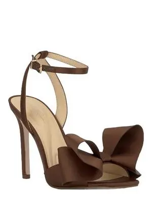 Jessica Simpson Olivine Ankle Strap Sandal Toasted Pecan Matte Satin