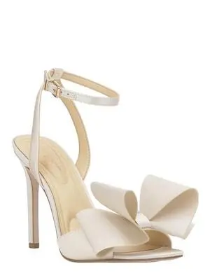 Jessica Simpson Olivine Ankle Strap Sandal White Matte Satin