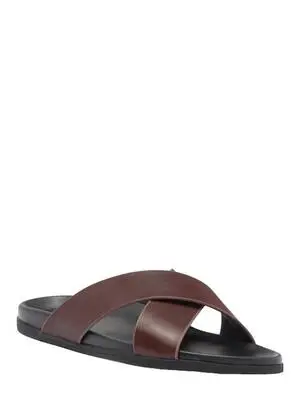 BLAKE MCKAY Jake Cross Strap Leather Sandal - Brown