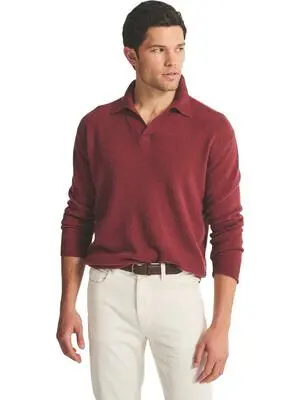 Naadam Lightweight Cashmere Relaxed Polo Brick Red