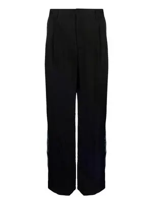 Ahluwalia Panelled Pleat-detail Straight-leg Trousers - Black