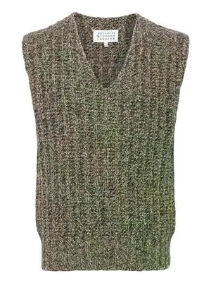 MAISON MARGIELA V-neck Chunky-knit Vest - Grey