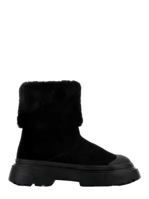 Hogan Faux-fur Suede Boots - Black