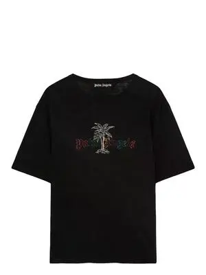 Palm Angels Logo-print Short-sleeve T-shirt - Black