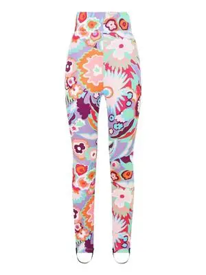 Dolce & Gabbana Floral-print High-waisted Leggings - Pink