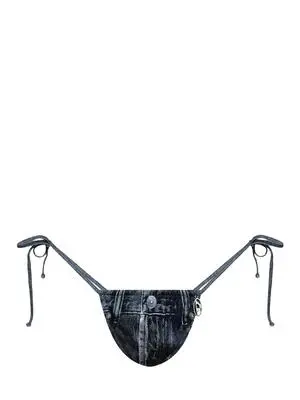 DIESEL® Denim-print Triangle Bikini - Grey
