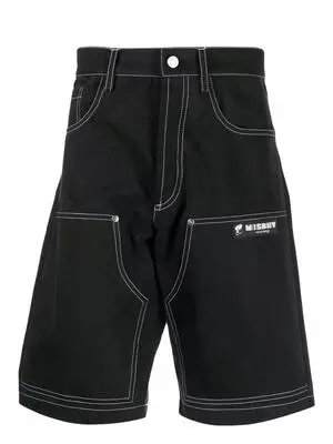 MISBHV Contrast-stitched Straight-leg Shorts - Black