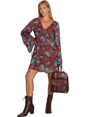 BELLE & BLOOM 5th Ave Leather Backpack - Burgundy