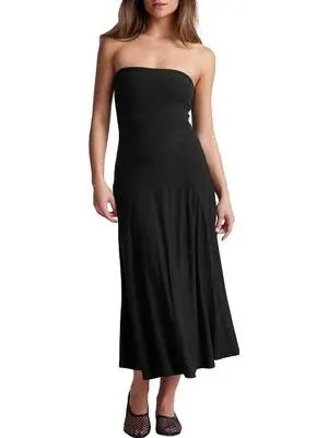 Beyond Yoga Strapless Maxi Dress Darkest Night