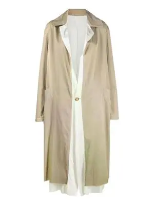 EDWARD CUMING Layered Single-breasted Coat - Neutrals
