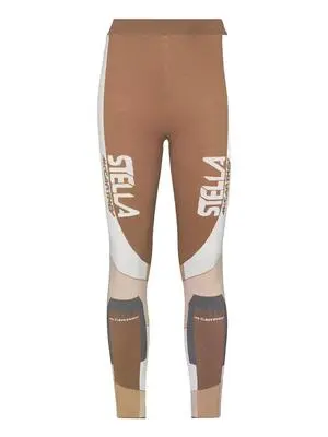 Stella McCartney Intarsia-knit Panelled Leggings - Neutrals