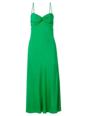 LA LIGNE Twist-front Cutout Silk Midi Dress - Green