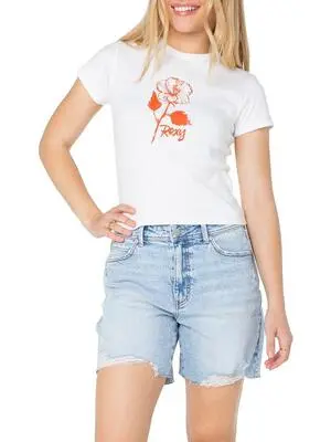 Roxy Sunny Days 90s Graphic Baby Tee - Bright White Sunny Days