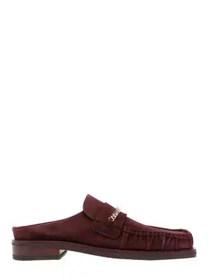Martine Rose Chain-detail Suede Slippers - Red